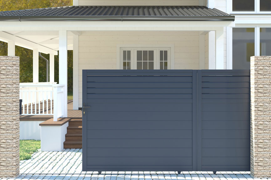 Portail alu coulissant 4m CARPATIA 400C180 | Casanoov