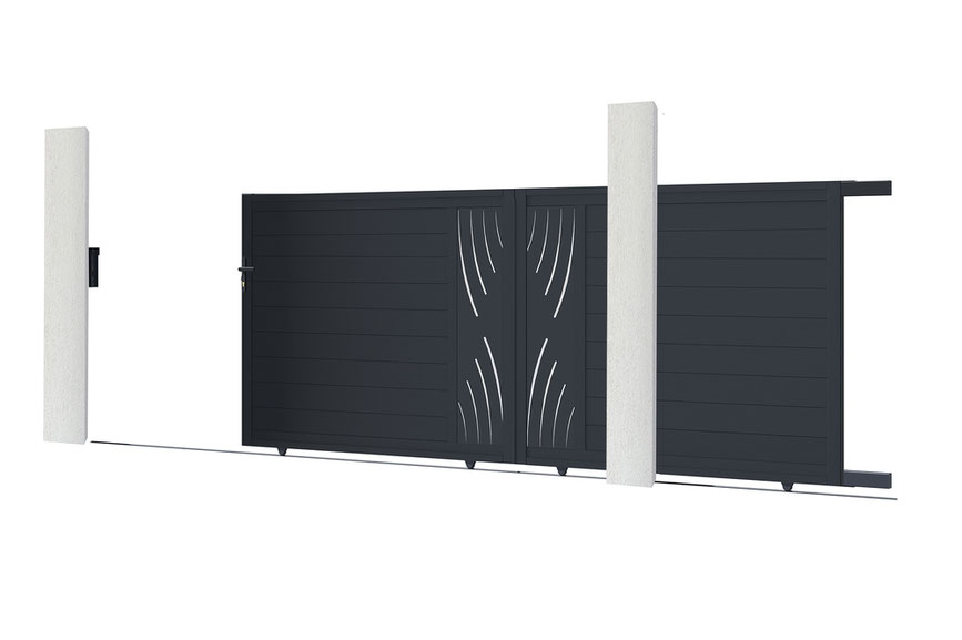 Portail alu coulissant 4m VELETA 400C160 | Casanoov