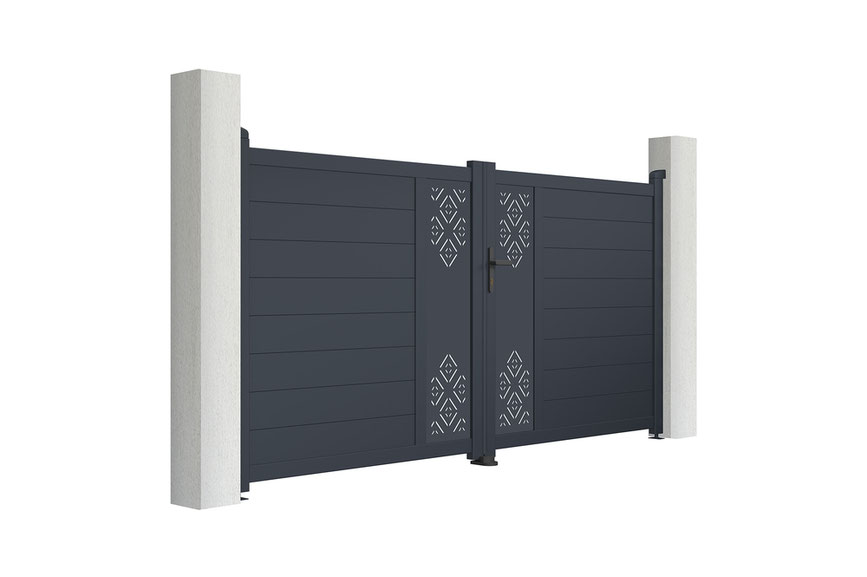 Aluminium swing gate 3m TRIGLAV 300B140 Grey | Casanoov