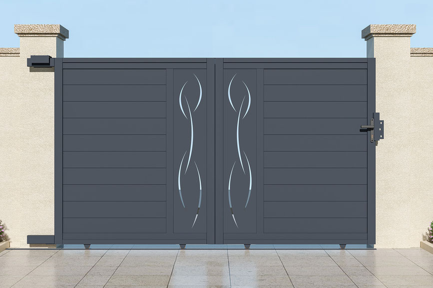 Pack sliding gate 3m gray LIFE H.180 + gate | Casanoov