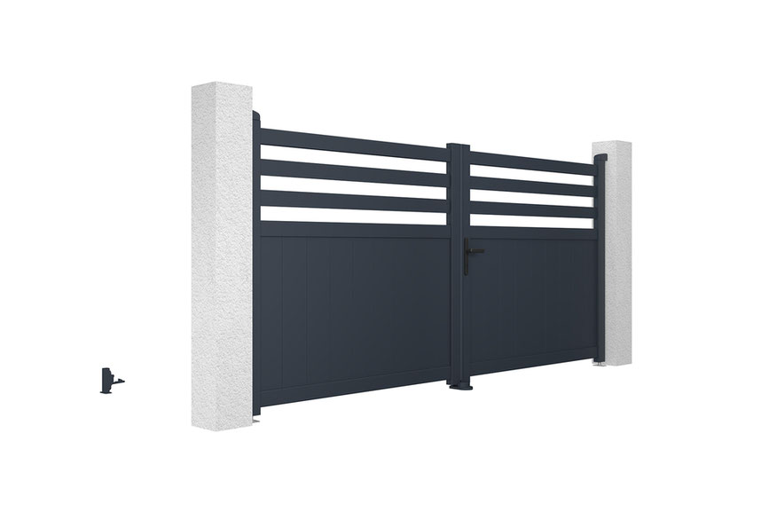 Aluminum swing gate 3m NEVIS 300B140 Grey | Casanoov