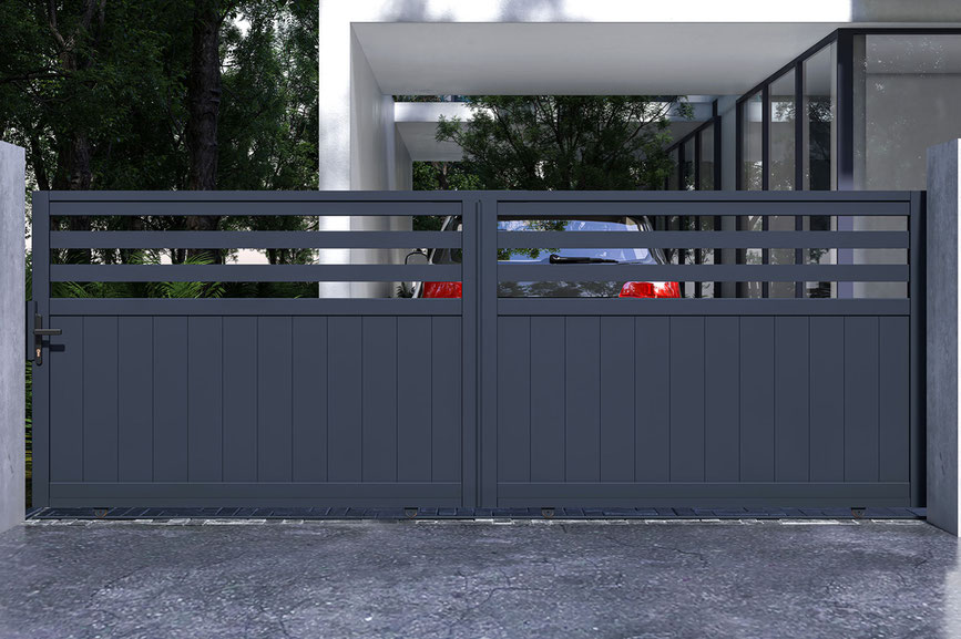 Portail alu coulissant 4m NEVIS 400C140 | Casanoov