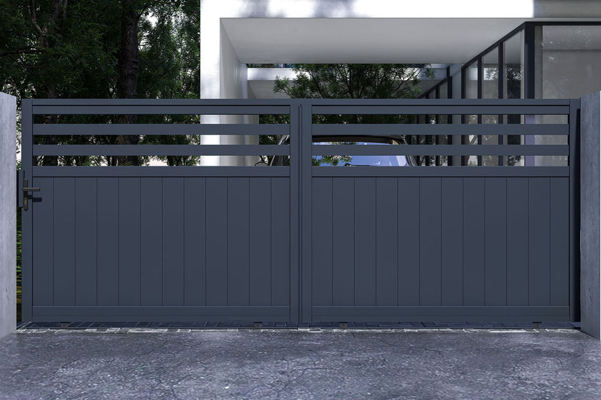 Portail alu coulissant 4m NEVIS 400C160 | Casanoov