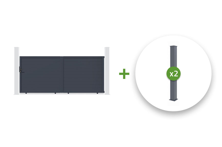 Sliding gate with 2 posts 4m EIGER 400C140 | Casanoov