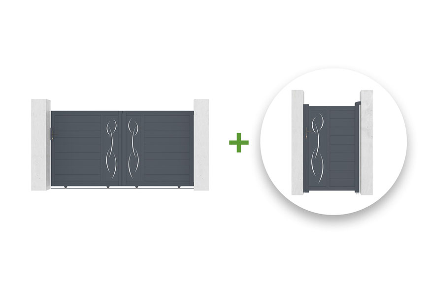 Pack sliding gate 3m gray LIFE H.160 + gate | Casanoov