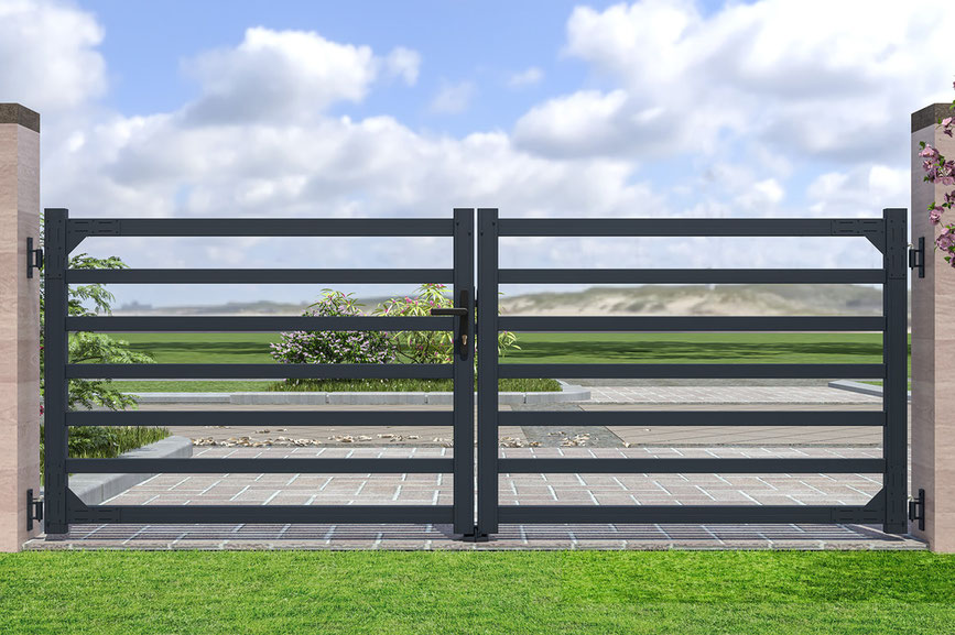 Aluminum swing gate 3m ANTELAO 300B110 gray | Casanoov