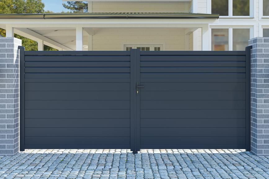 Portail battant avec 2 poteaux 4m CARPATIA 400B180 | Casanoov