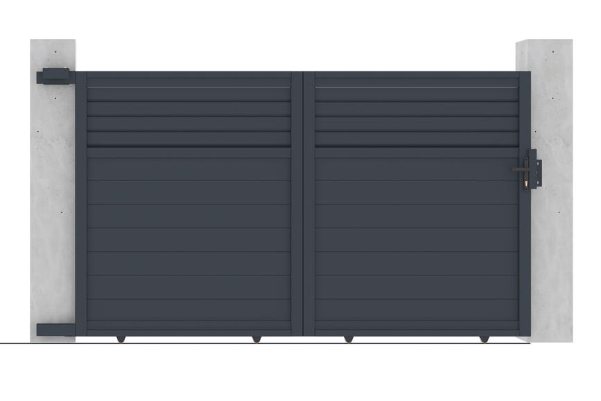 Aluminum sliding gate 3m + wicket gate CARPATIA H.180cm | Casanoov