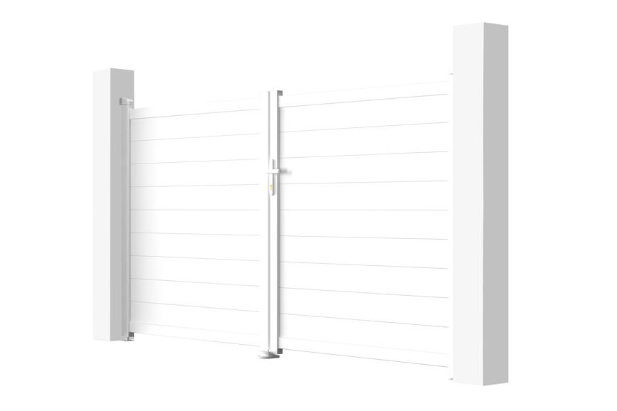 Pack swing gate 3m white EIGER H.160 + Side Gate EIGER H.160 | Casanoov