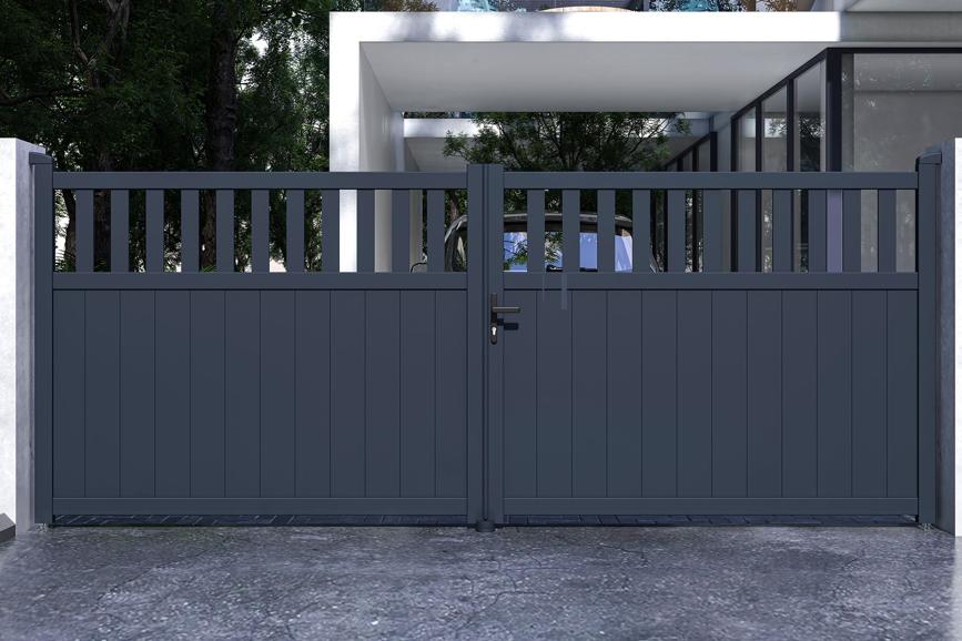 4m SANTIS 400B160 GRAY electric swing gate + B500 arm motorization ...