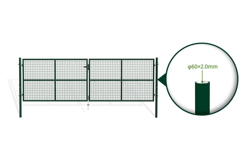 Wire Mesh Swing Gate 4m OLGA 400x130cm Green round frame & posts | Casanoov