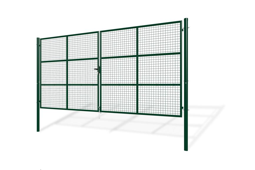 Wire Mesh Swing Gate 4m OLGA 400x200cm Green round frame & posts | Casanoov