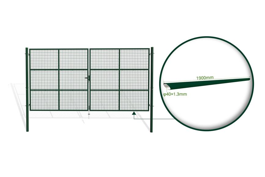 Wire Mesh Swing Gate 4m OLGA 400x200cm Green round frame & posts | Casanoov