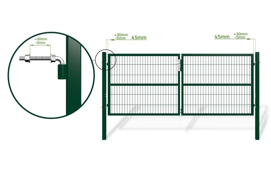 Wire Mesh Swing Gate 3m RAZO 300x120cm Green square frame & posts ...