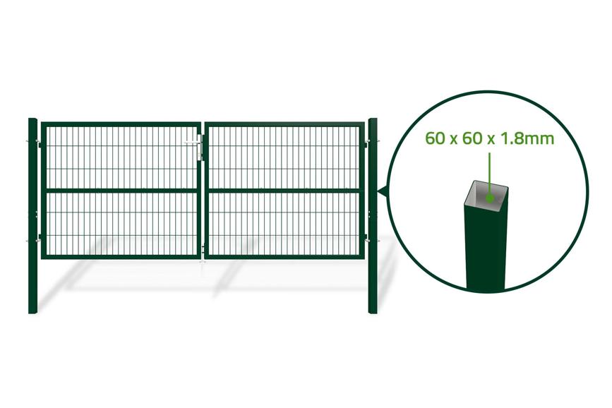 Wire Mesh Swing Gate 3m RAZO 300x120cm Green square frame & posts ...