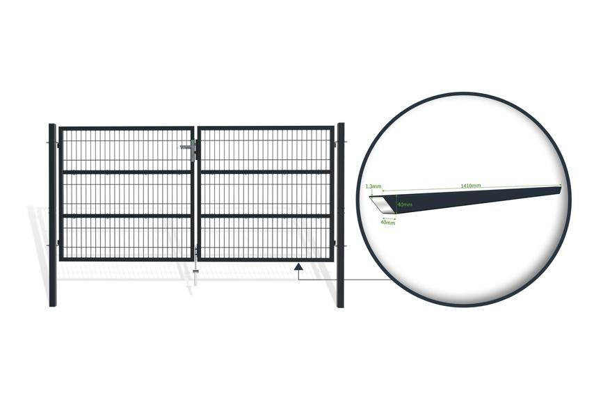 Wire Mesh Swing Gate 3m RAZO 300x140cm Grey square frame & posts | Casanoov