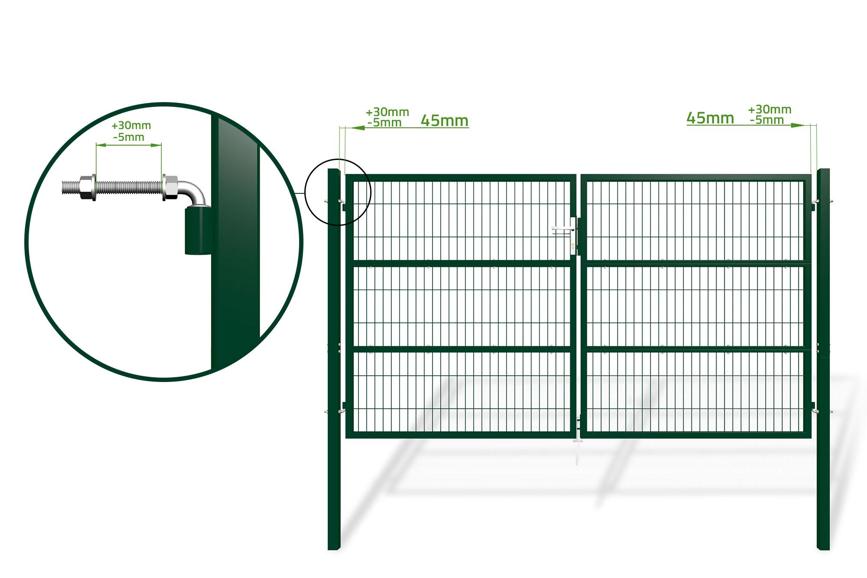 Wire Mesh Swing Gate 3m RAZO 300x160cm Green square frame & posts ...