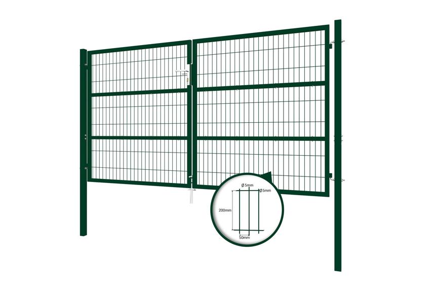 Wire Mesh Swing Gate 3m RAZO 300x160cm Green square frame & posts ...
