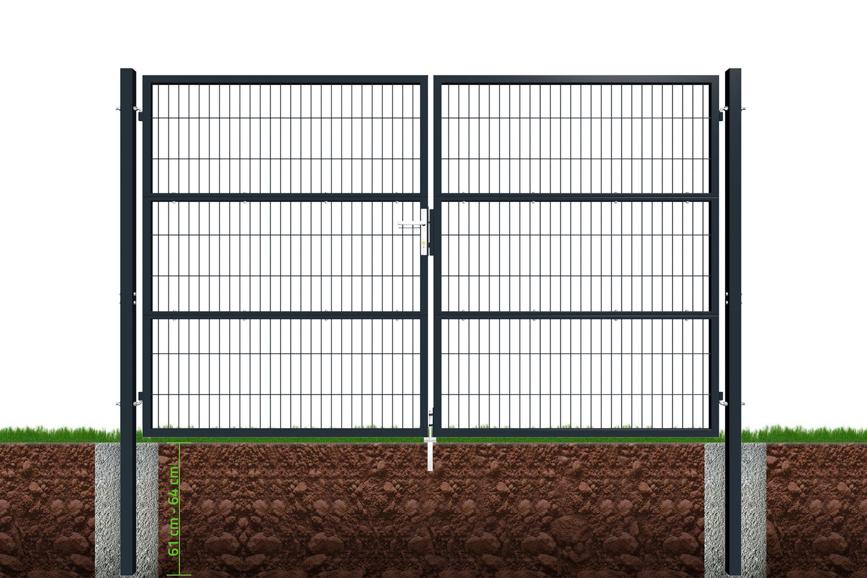 Wire Mesh Swing Gate 3m RAZO 300x180cm Grey square frame & posts | Casanoov