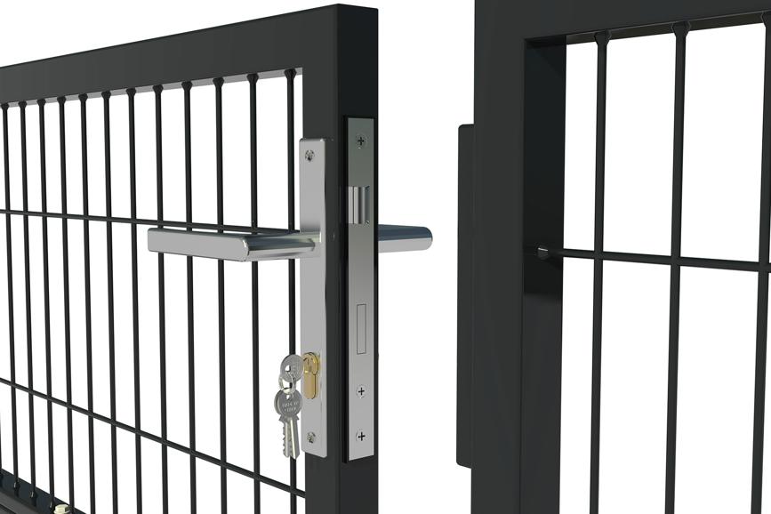 Wire Mesh Swing Gate 3m RAZO 300x180cm Grey square frame & posts | Casanoov