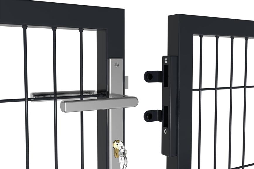 Wire Mesh Swing Gate 3m RAZO 300x180cm Grey square frame & posts | Casanoov