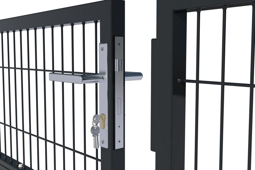 Wire Mesh Swing Gate 3m RAZO 300x200cm Grey square frame & posts | Casanoov