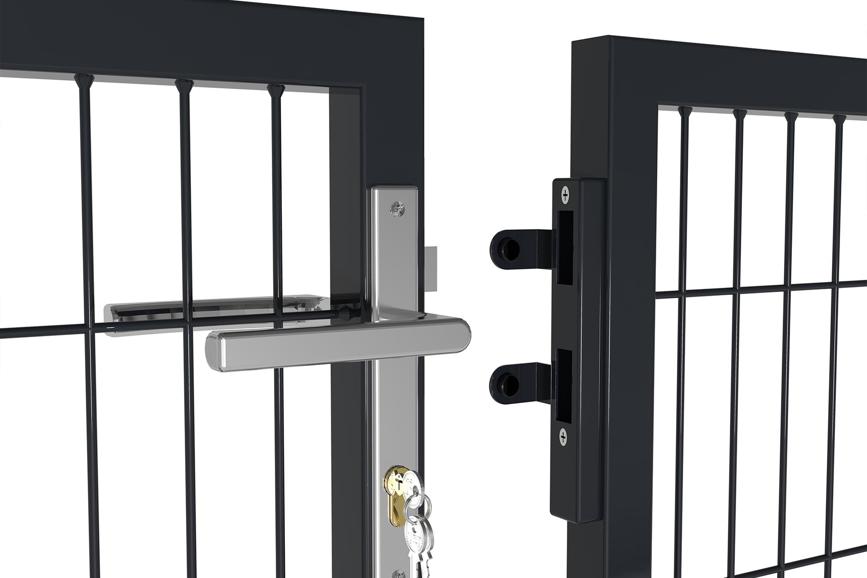 Wire Mesh Swing Gate 3m RAZO 300x200cm Grey square frame & posts | Casanoov