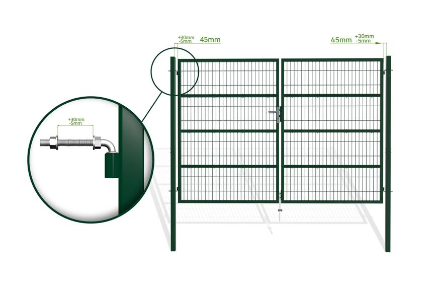 Wire Mesh Swing Gate 3m RAZO 300x200cm Green square frame & posts ...