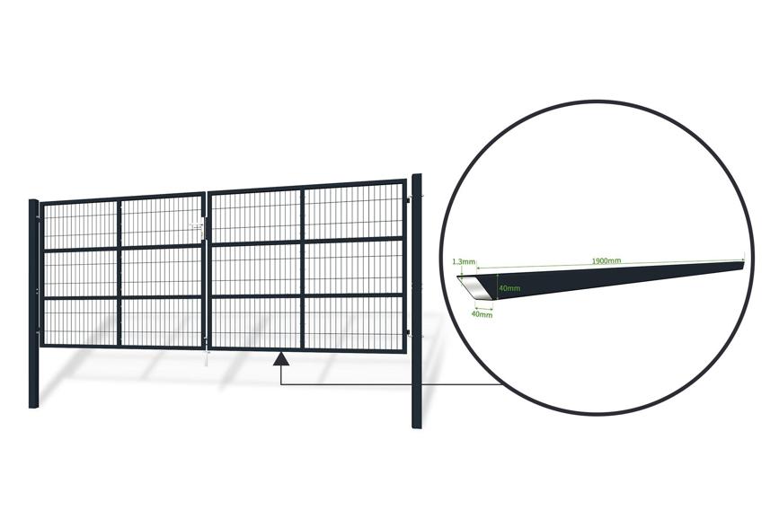 Wire Mesh Swing Gate 4m RAZO 400x160cm Grey square frame & posts | Casanoov