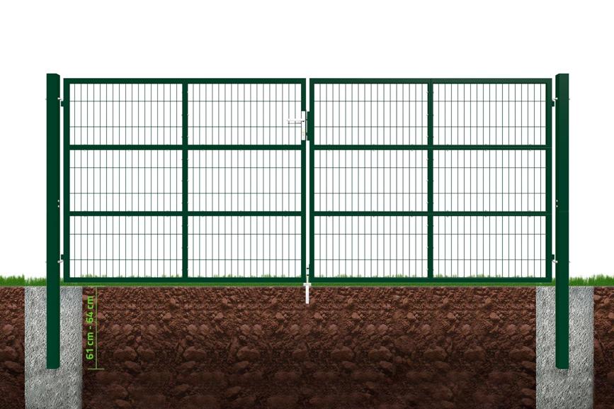 Wire Mesh Swing Gate 4m RAZO 400x160cm Green square frame & posts ...
