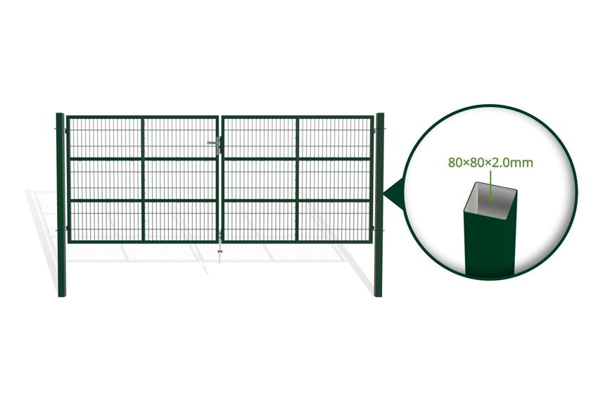 Wire Mesh Swing Gate 4m RAZO 400x160cm Green square frame & posts ...