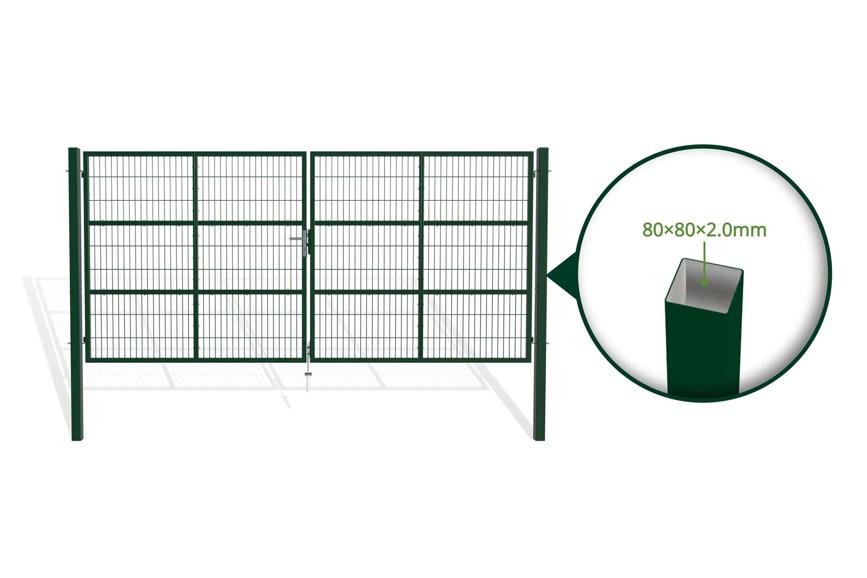 Wire Mesh Swing Gate 4m RAZO 400x180cm Green square frame & posts ...
