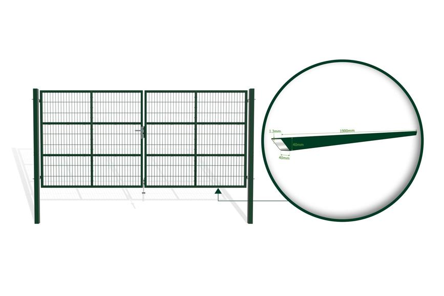 Wire Mesh Swing Gate 4m RAZO 400x180cm Green square frame & posts ...