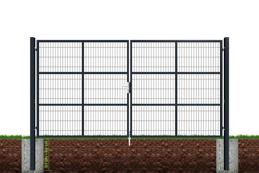 Cancello in rete metallica 4m RAZO 400x200cm Grigio | Casanoov