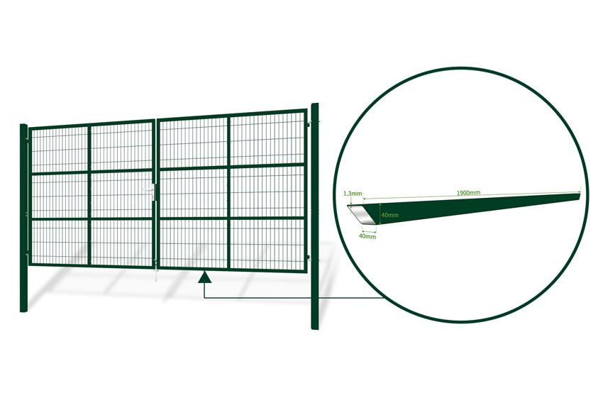 Cancello in rete metallica 4m RAZO 400x200cm Verde muschio | Casanoov